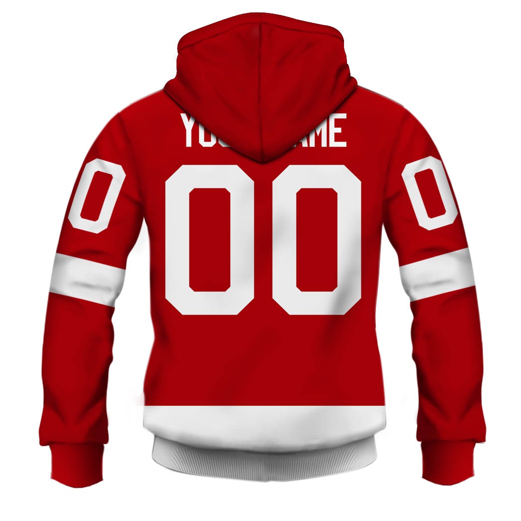 Personalized Detroit Red Wings Throwback Vintage NHL Home Jersey ...